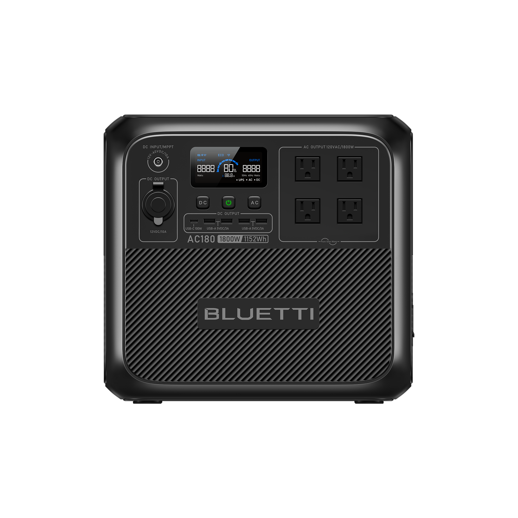 BLUETTI AC180 Solar Portable Power Station | 1,800W 1,152Wh | Flexible 4 Recharging Ways (AC ...