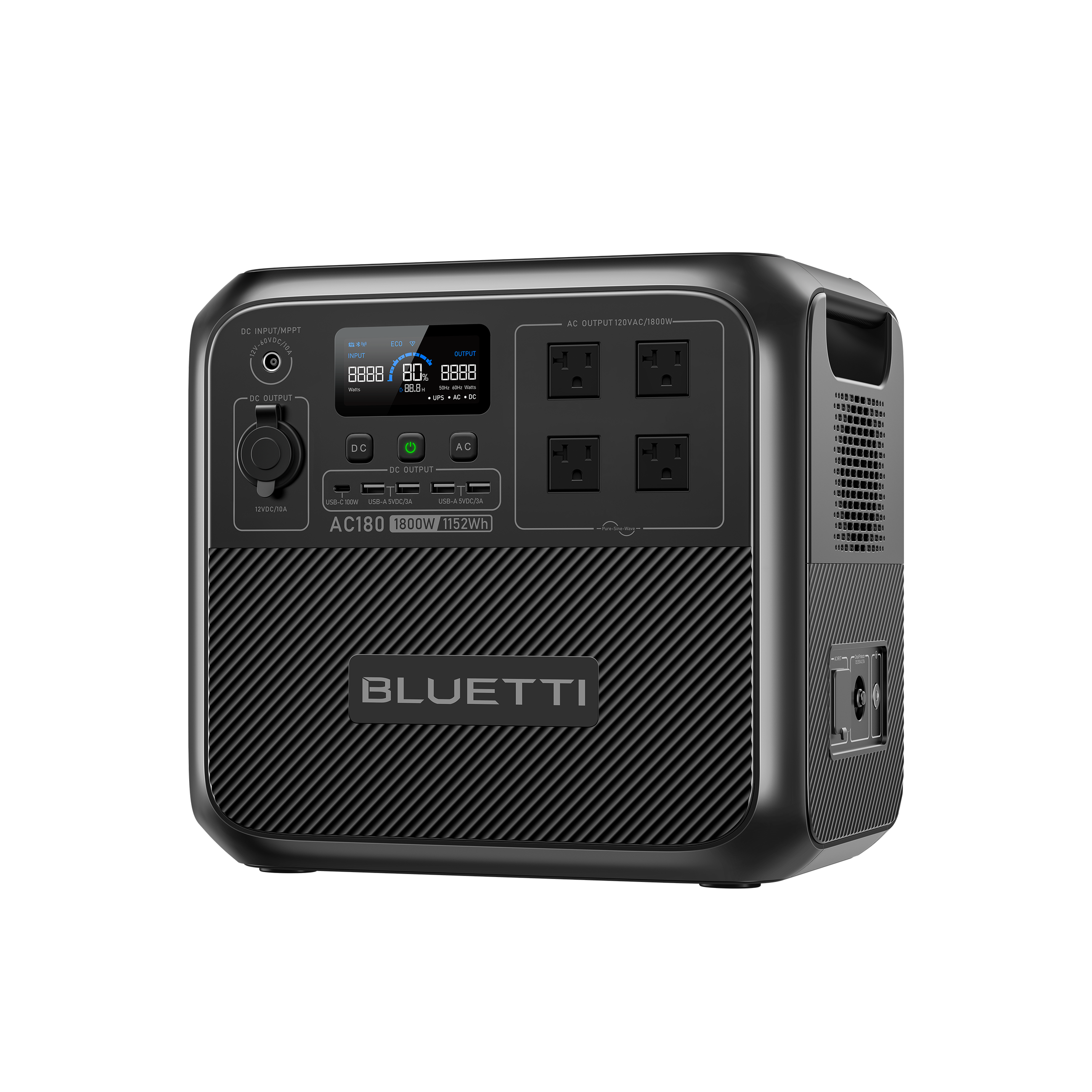 BLUETTI AC180 Solar Portable Power Station | 1,800W 1,152Wh | Flexible ...