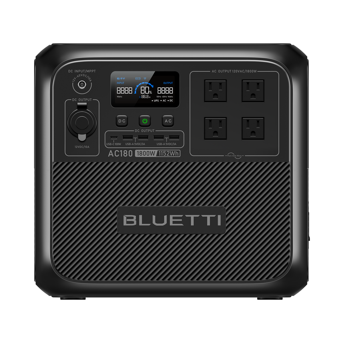 BLUETTI AC180 Solar Portable Power Station | 1,800W 1,152Wh | Flexible ...