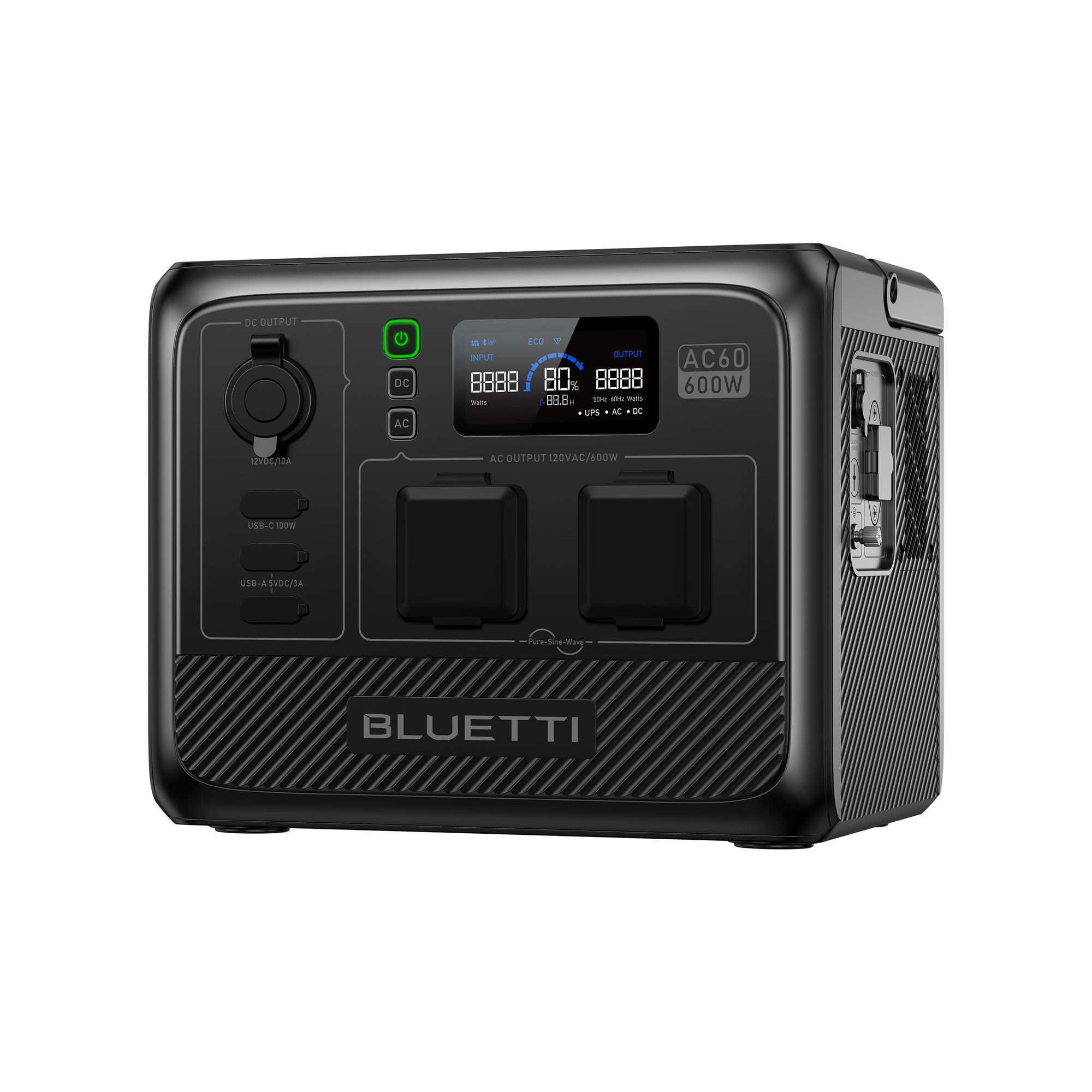 BLUETTI AC60 Portable Power Station For Camping| 600W 403Wh, 4 Ways To Recharge (AC/Solar/Car ...