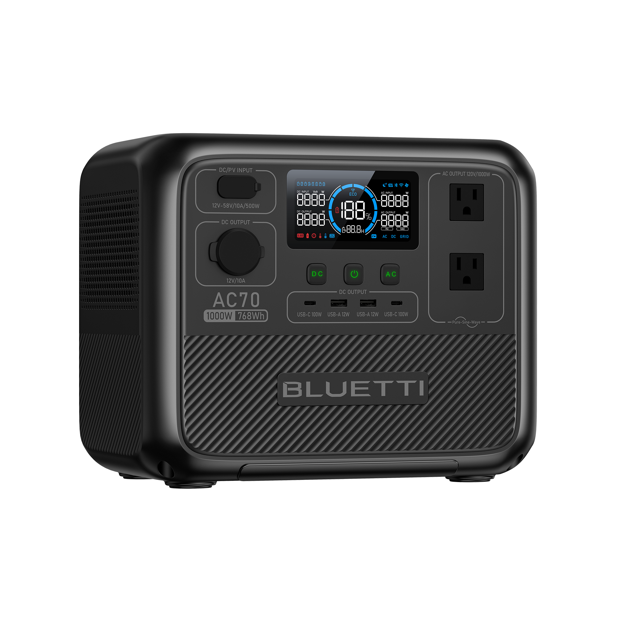 BLUETTI AC70 Portable Power Station | 1,000W 768Wh